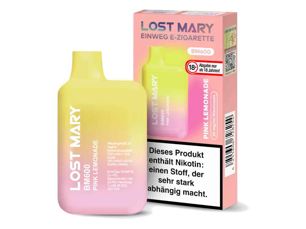 Lost Mary Pink Lemonade - 20mg/ml - Vapestore 24/7 - Ihr Online Shop ...